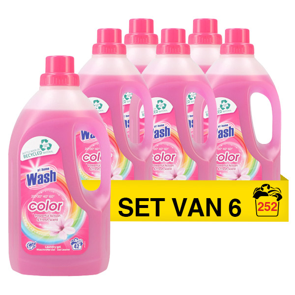 Aanbieding: At Home Vloeibaar Wasmiddel Color 1,5 Liter (6 flessen ...