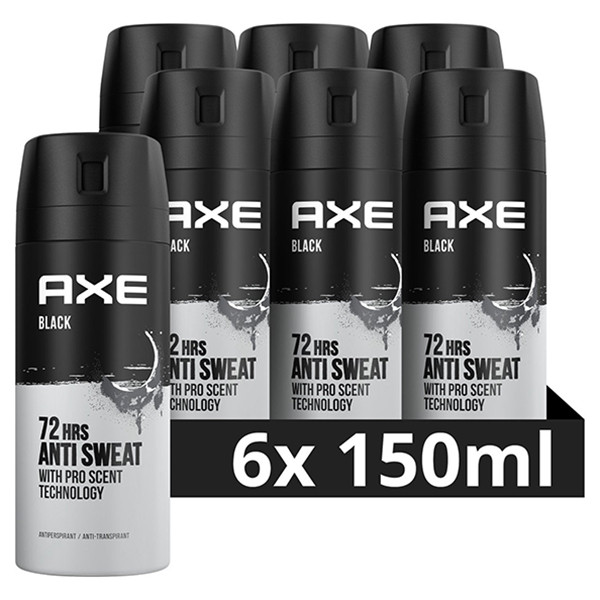 Aanbieding: Axe Black Dry deodorant - body spray (6x 150 ml) Axe ...