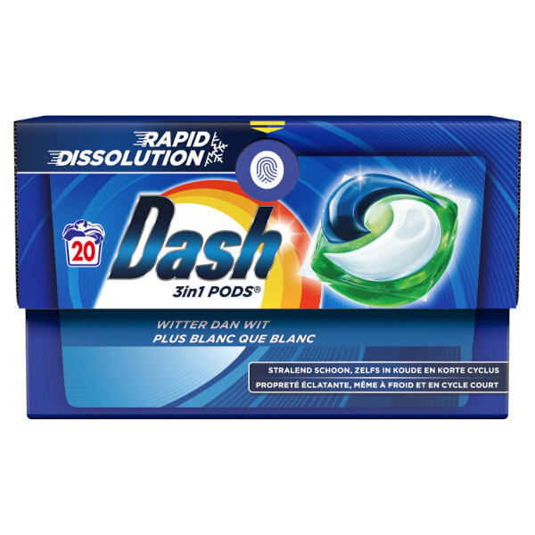 Dash 3-in-1 Pods Witter Dan Wit (20 wasbeurten) Dash 123schoon.nl