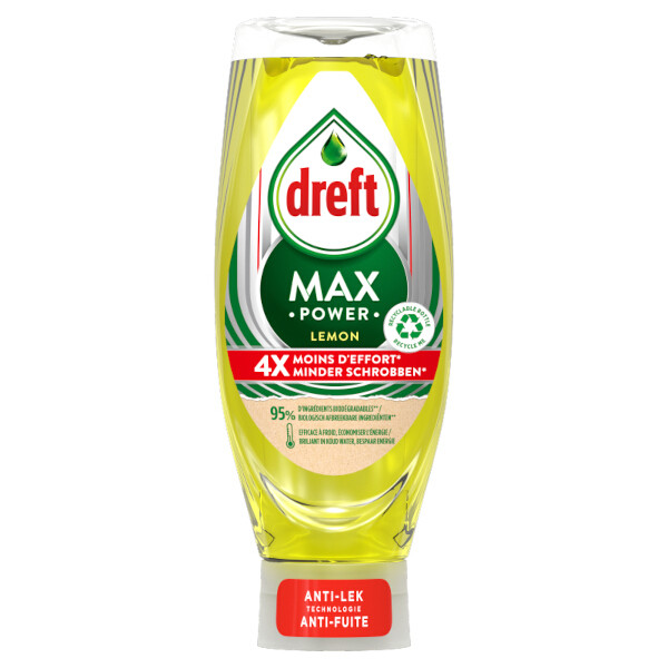 Dreft Max Power Afwasmiddel Lemon (640 ml) Dreft 123schoon.nl