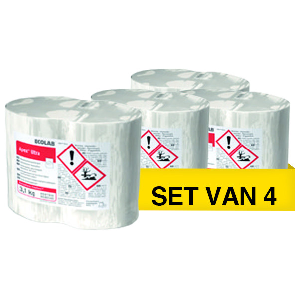Aanbieding: Ecolab Apex Ultra Vaatwasmiddel (4 verpakkingen - 3,1 kg ...