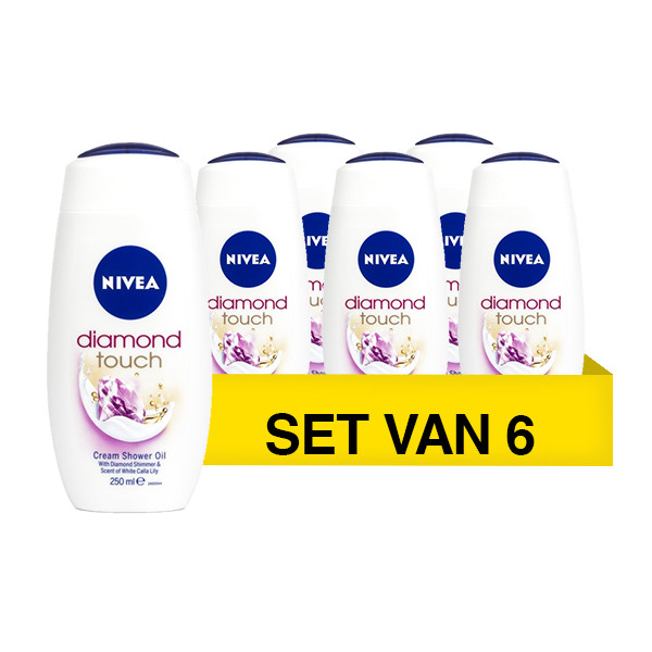 Aanbieding: 6x Nivea Diamond Touch douchegel (250 ml) Nivea 123schoon.nl
