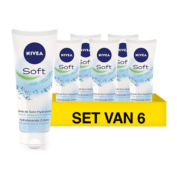 Aanbieding: Nivea Soft creme tube (6 stuks - 75 ml) Nivea 123schoon.nl