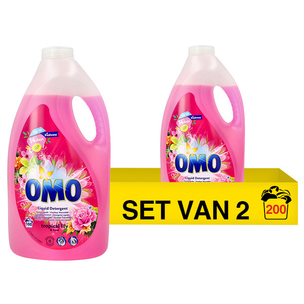 Aanbieding: Omo vloeibaar wasmiddel Tropical 5 liter (2 flessen - 200 ...