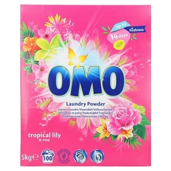 Omo Waspoeder Color Tropical Lilly & Rose 5 kg (100 wasbeurten) Omo 123schoon.nl