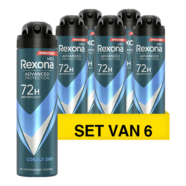 Aanbieding: 6x Rexona deodorant spray Dry Cobalt for men (150 ml ...