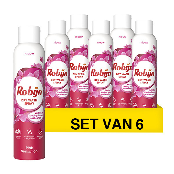 Aanbieding: Robijn Dry Wash Spray Pink Sensation (6 sprays - 200 ml ...