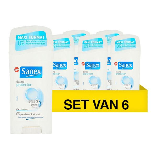 Aanbieding: 6x Sanex deodorant stick Dermo Protector (65 ml) Sanex ...
