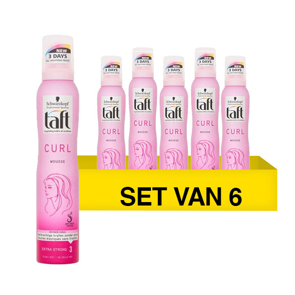 Aanbieding: 6x Schwarzkopf Taft Curl mousse extra strong (200 ml ...
