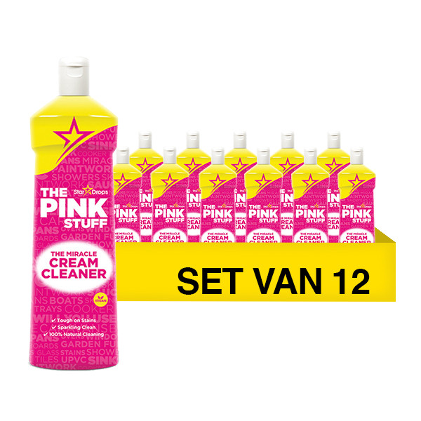 Aanbieding: The Pink Stuff Cream Cleaner (12 flessen - 500 ml) The Pink ...