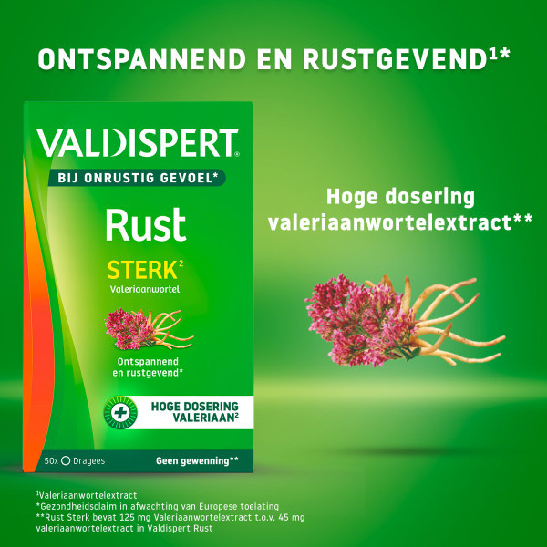 Valdispert Rust Sterk Dragees (50 stuks) Valdispert 123schoon.nl