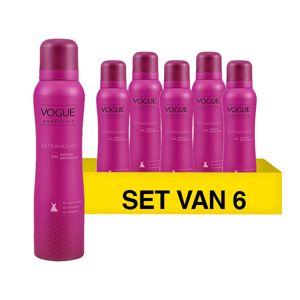 Aanbieding: 6x Vogue deodorant spray for her - Extravagant (150 ml ...