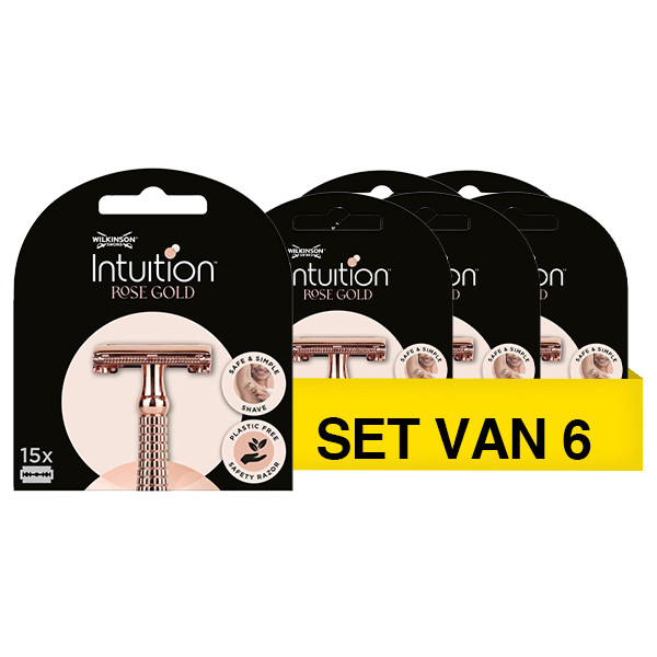 Aanbieding: Wilkinson Intuition Safety scheermesjes Rose Gold (6 x 15 ...